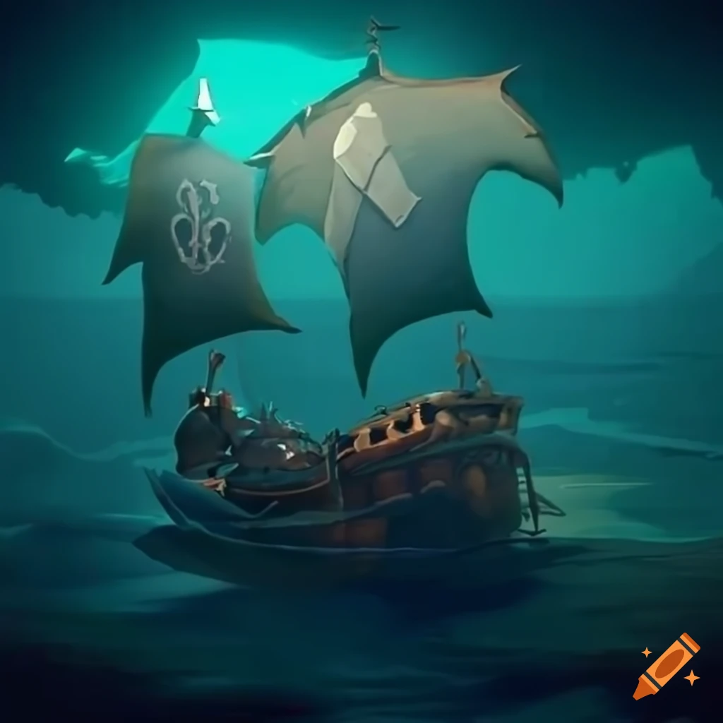The kraken in the sea of thieves art style
