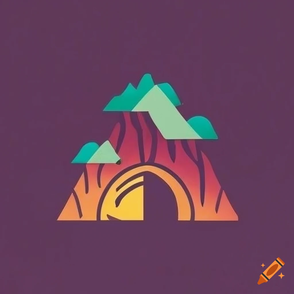 Minimalistic and simple icon of a cave