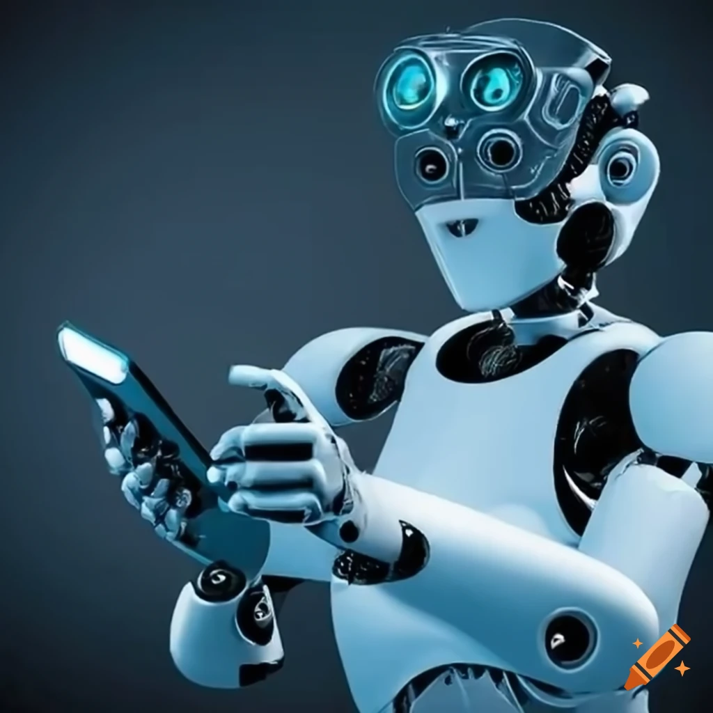 Robot using a mobile phone