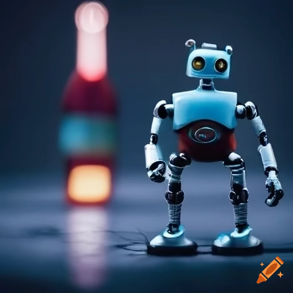 Miniature robot and science lab on Craiyon