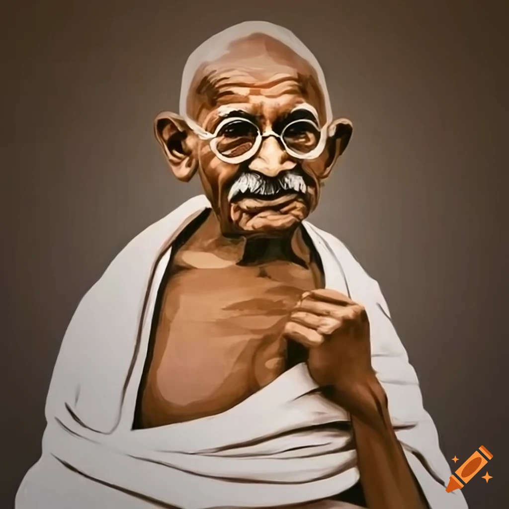 Portrait of gandhi during india's independence movement on Craiyon