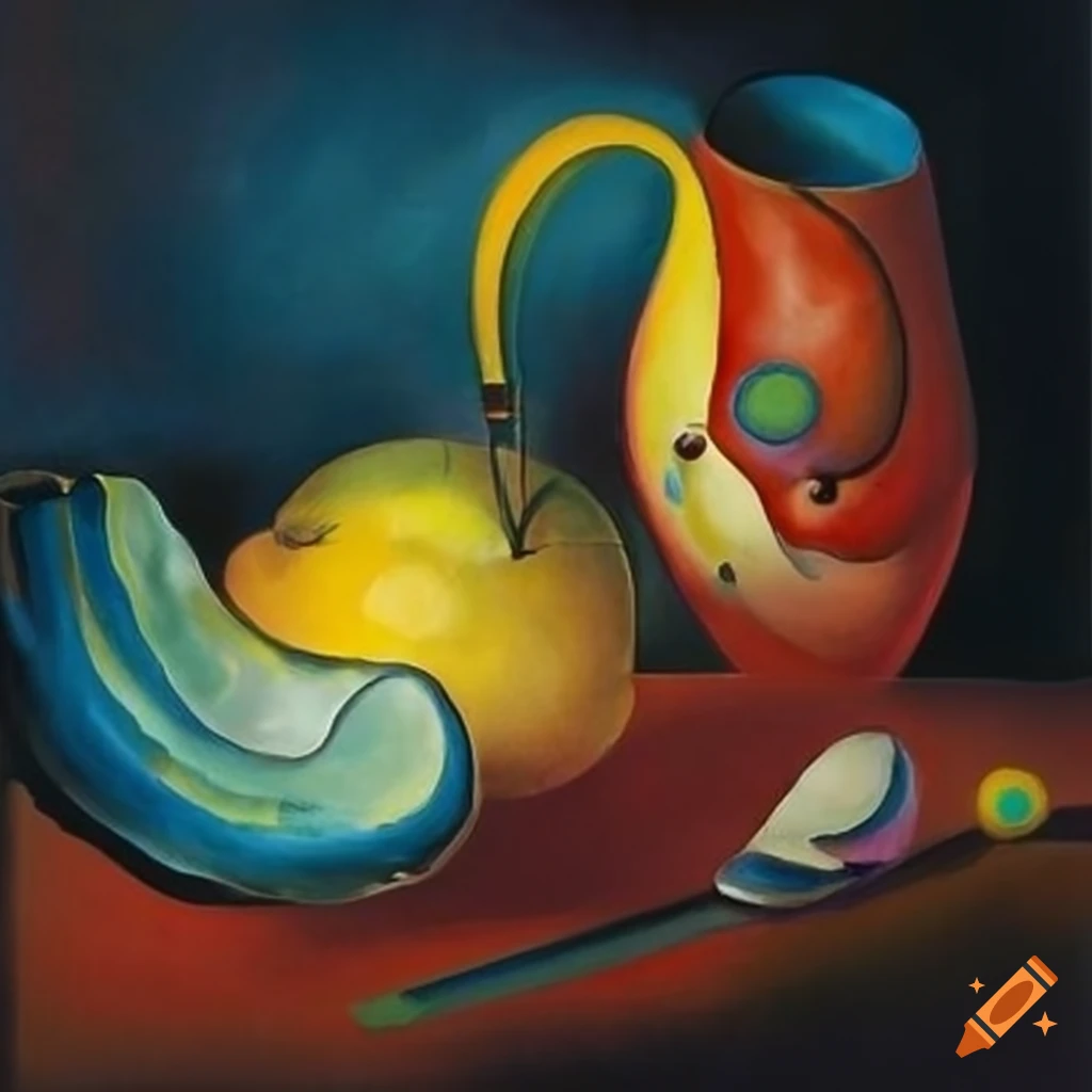 Still life,styles dali and kandinsky surreal