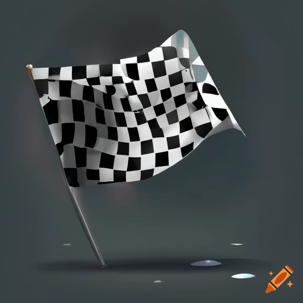 Cartoon racing flag with text 'winning run'