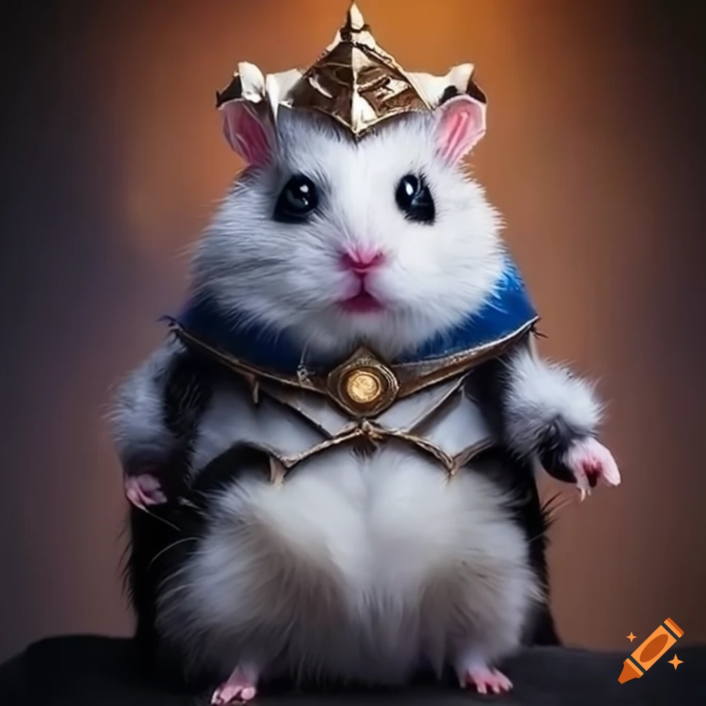 A cute hamster cosplaying as the lich king