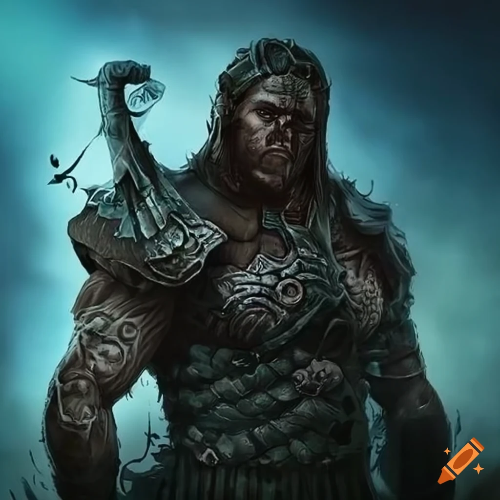 A warrior named olem stonebones on Craiyon