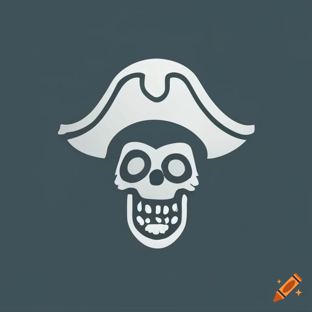 Stylized pirate logo white vector