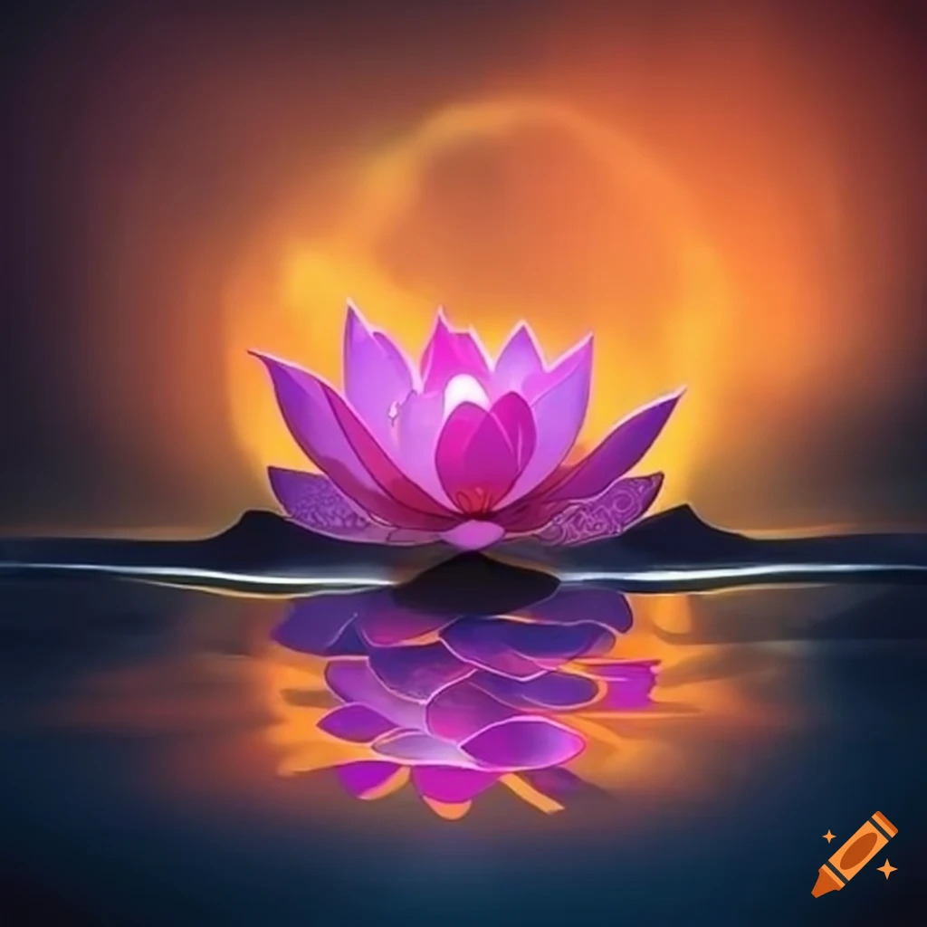 Comic book style lotus flower shooting out liquid into the air