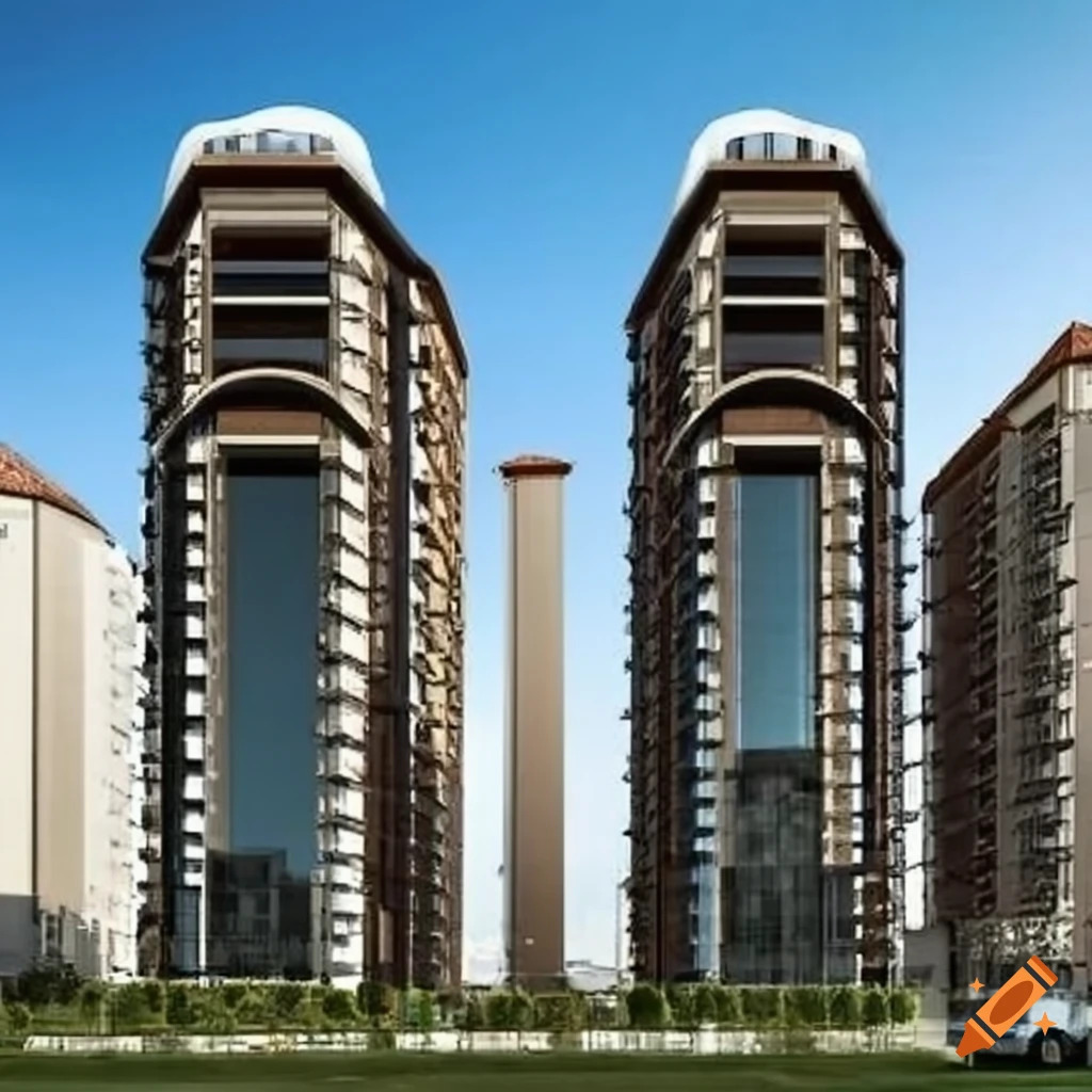 Luxury residential complex with buildings in turkey on Craiyon