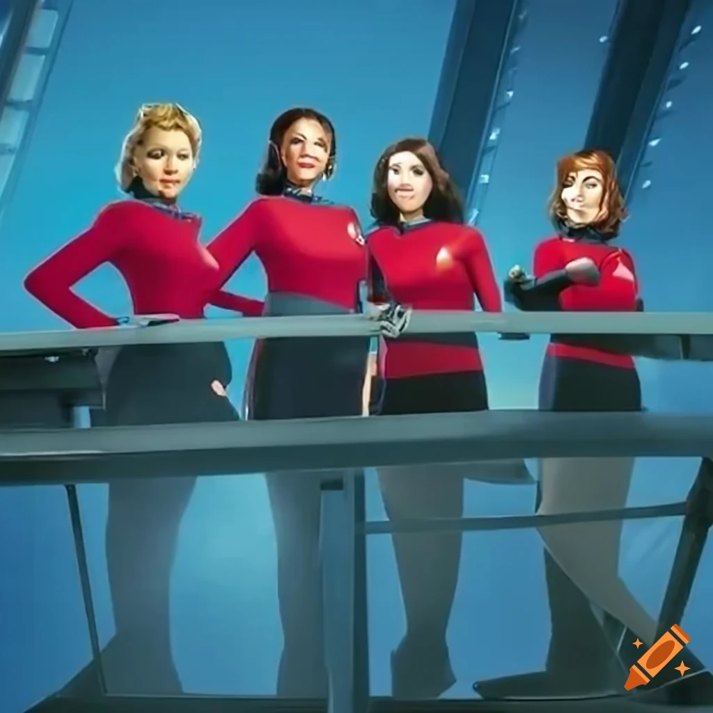 Star trek image of female crew members on the bridge of a star ship on ...