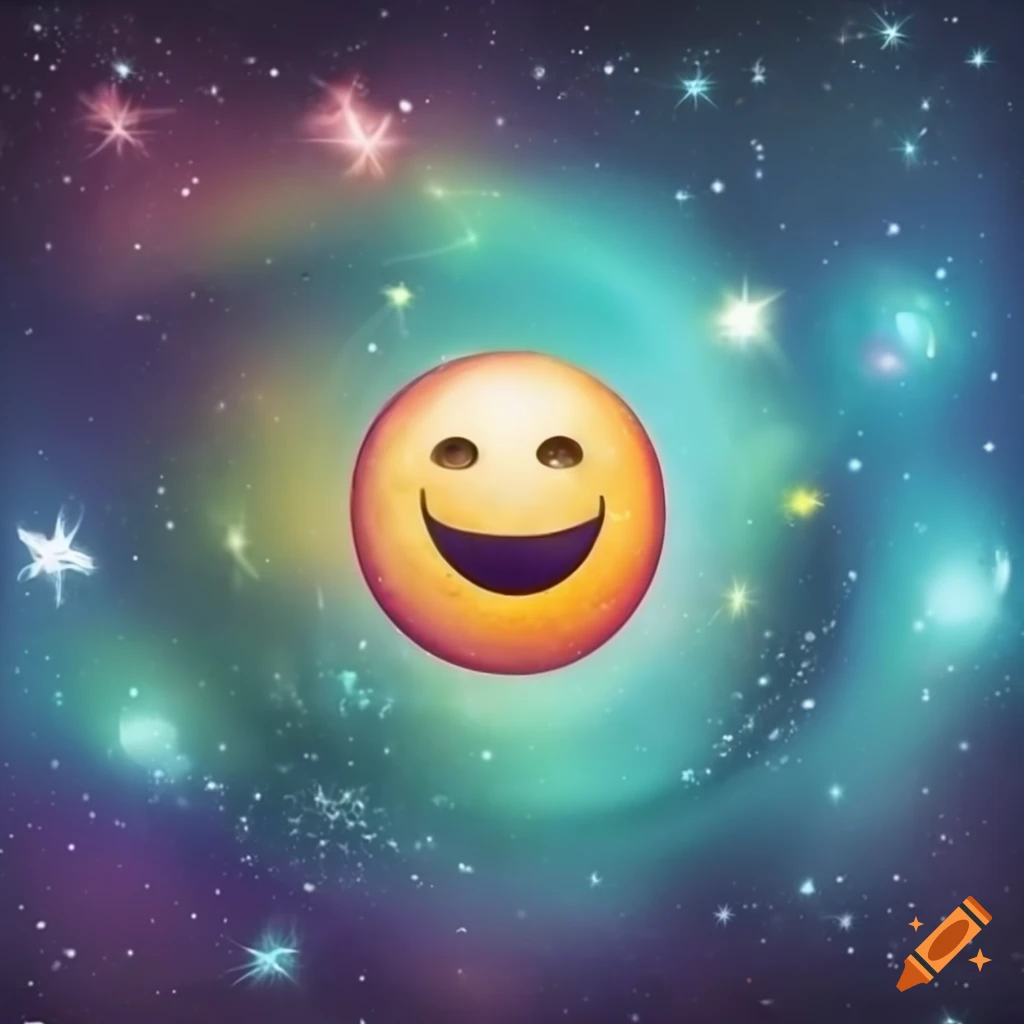 Smile with background of galaxy and nature