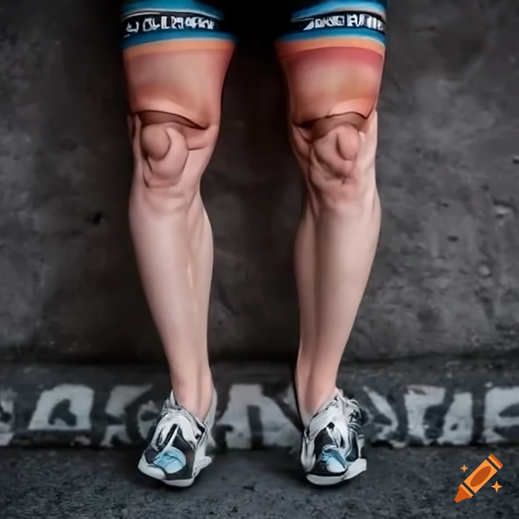 Photo of cyclists with overdeveloped calf muscles
