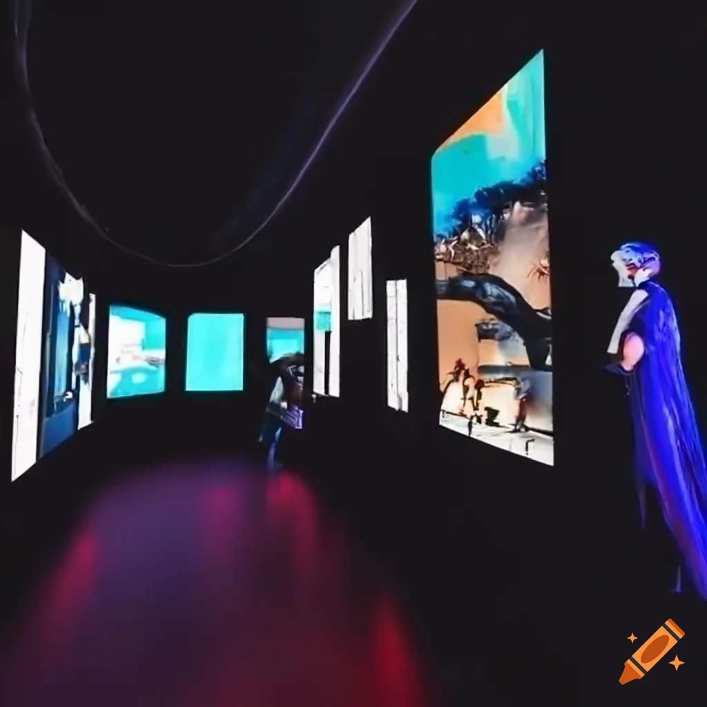 Interactive ar vr museum exhibition with people