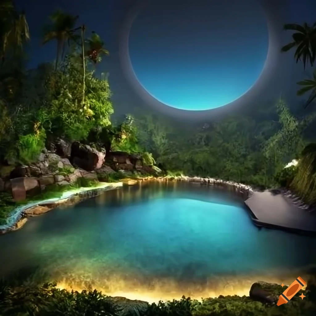 Multi-level superadobe houses, hilly outdoor terraces, lush tropical ...