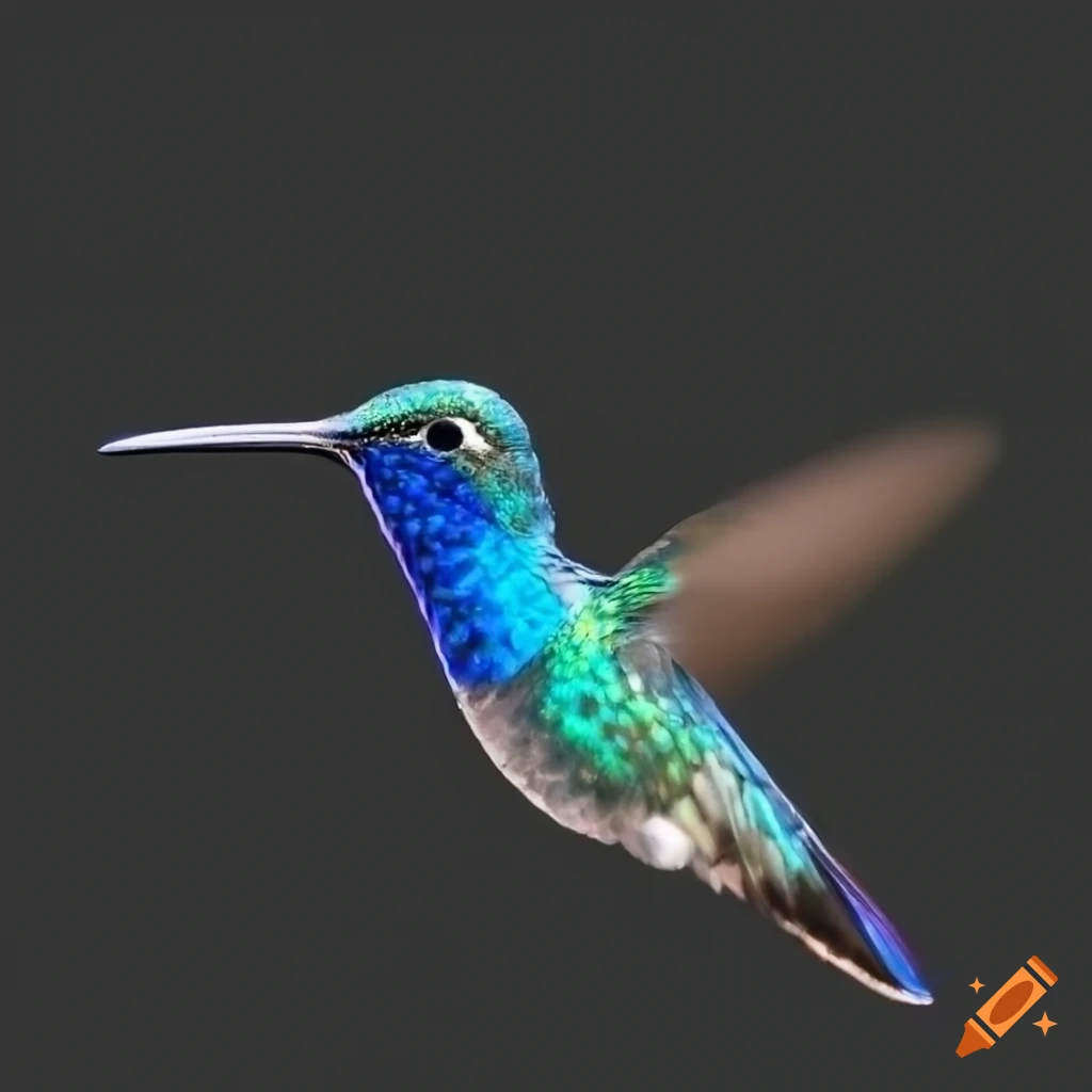 Colibri blue color on the black background