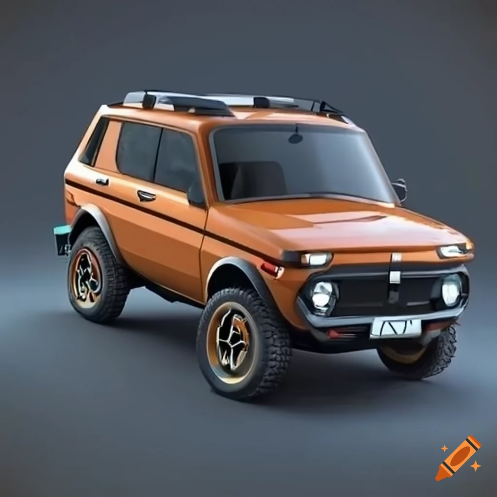 A niva concept car conquering rocky terrain with ease