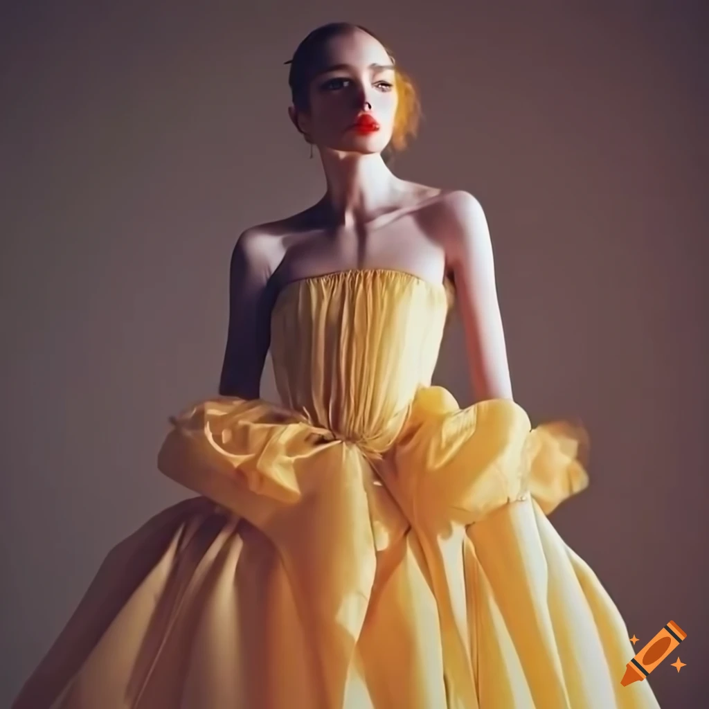 Fashion woman wearing a alexander mcqueen dress, wes anderson style ...