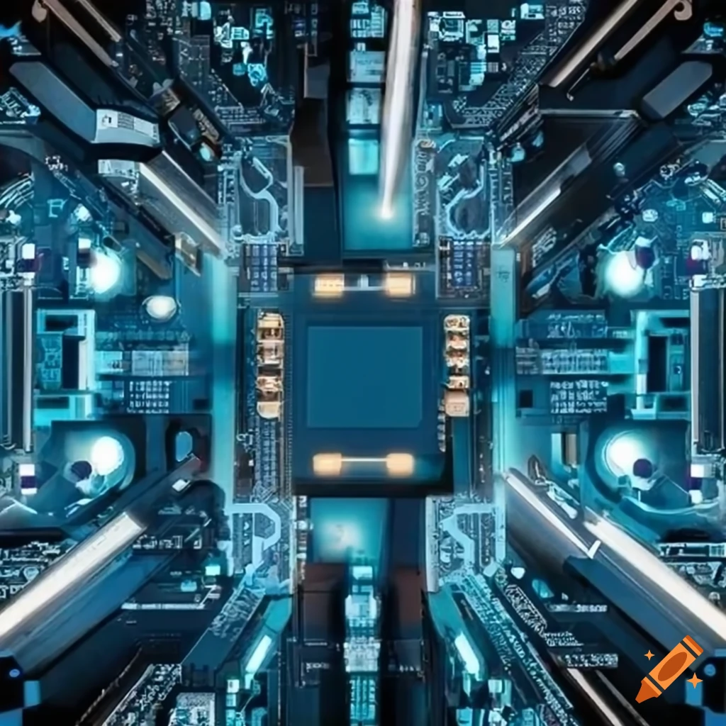 Poster of campus recruitment with chips and circuit boards theme on Craiyon