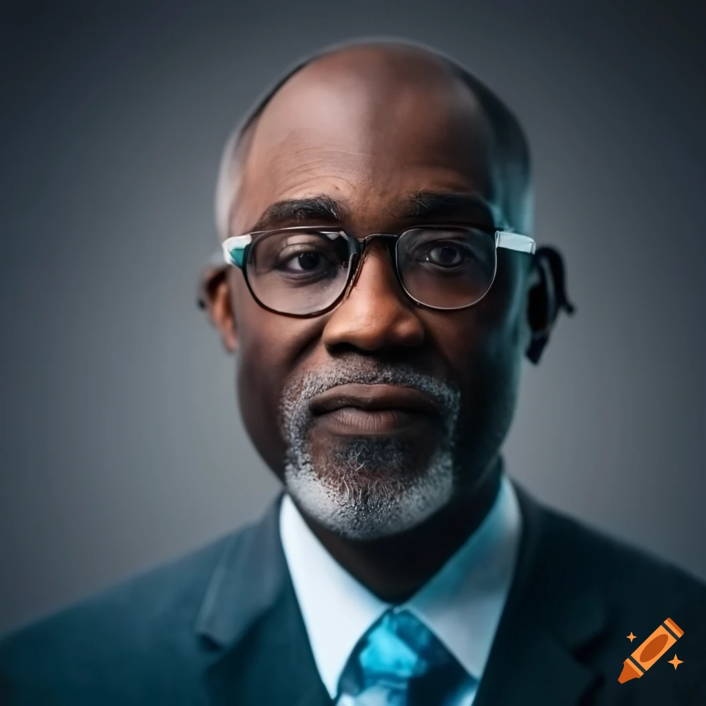 Photo face of a mature black male scientist on Craiyon