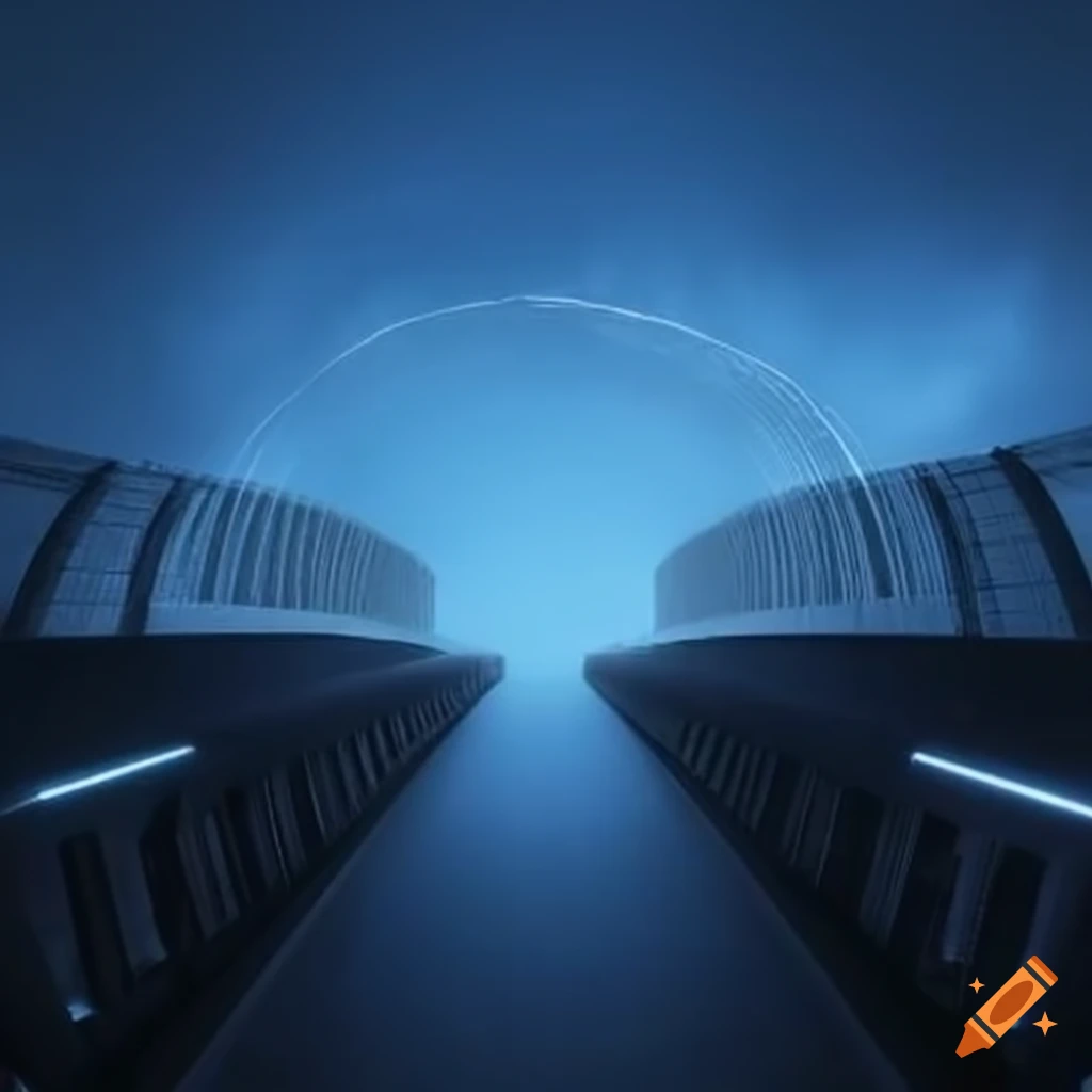 A digital bridge leading to the cloud on Craiyon