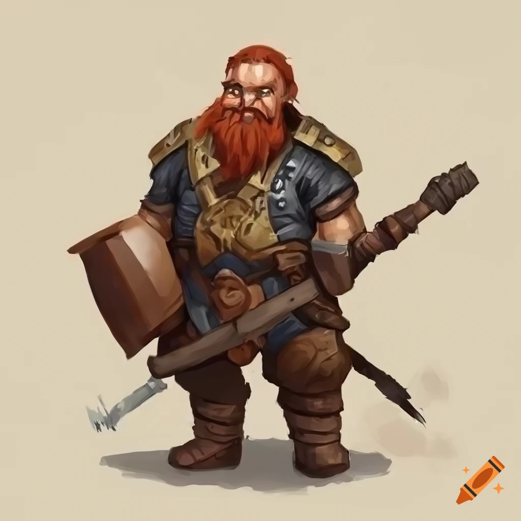 Joyful skinny dwarven nomad dnd on Craiyon