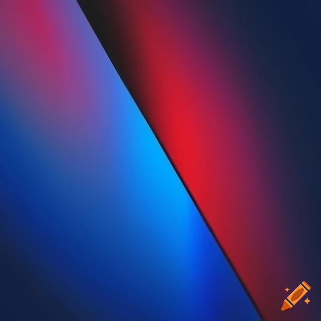 Minimalistic art, bright red and blue color scheme, reflected metals on ...