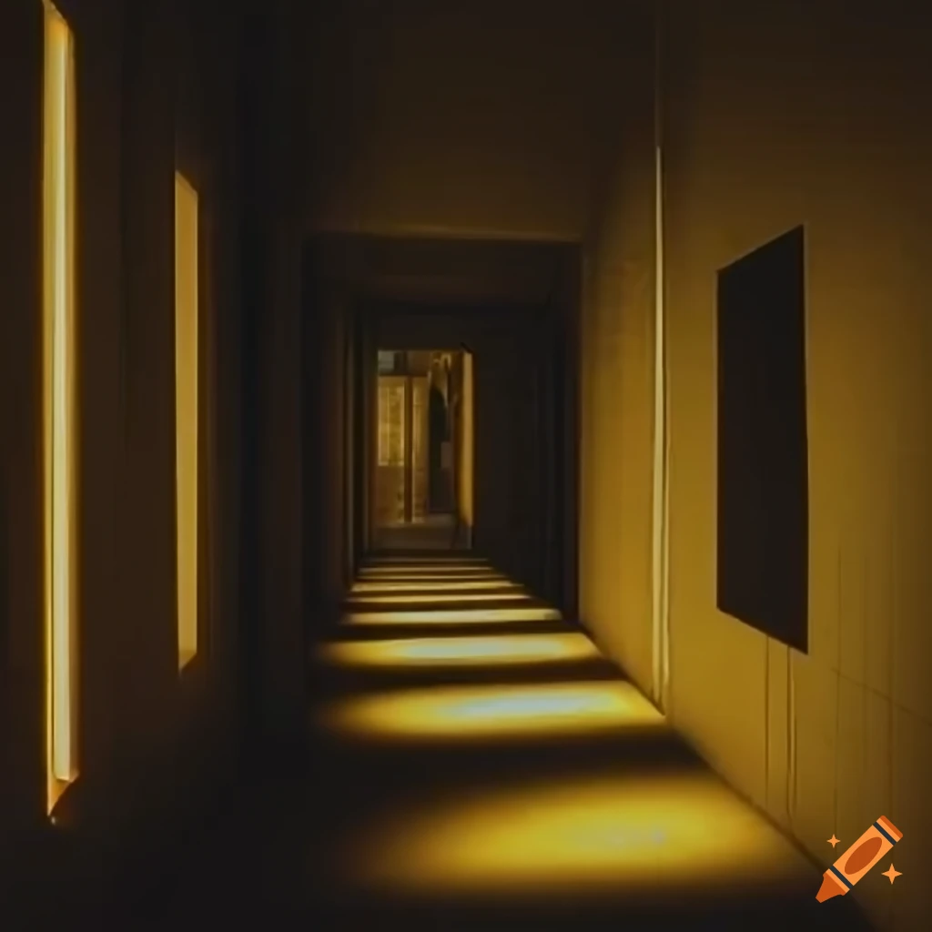 An expansive non-Euclidean space, resembling the back rooms of a ...