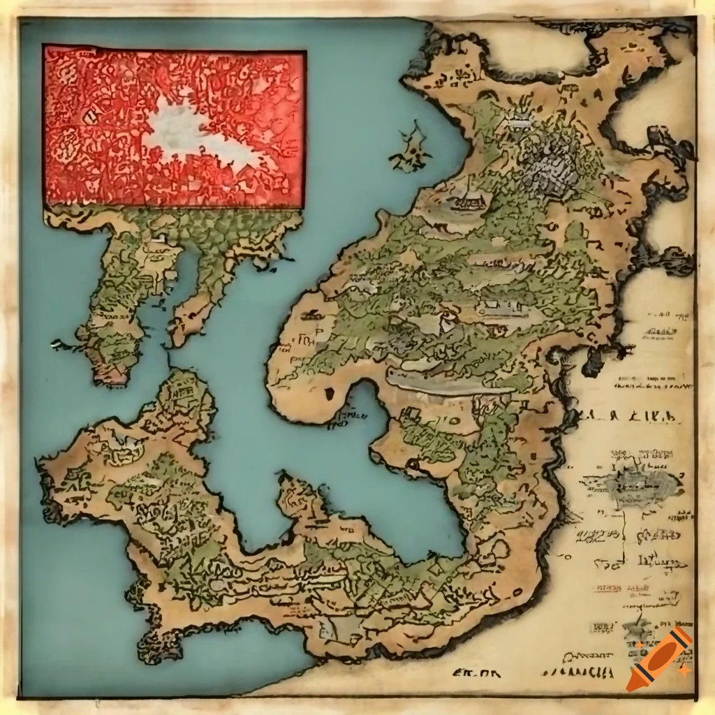 Japanese fantasy map