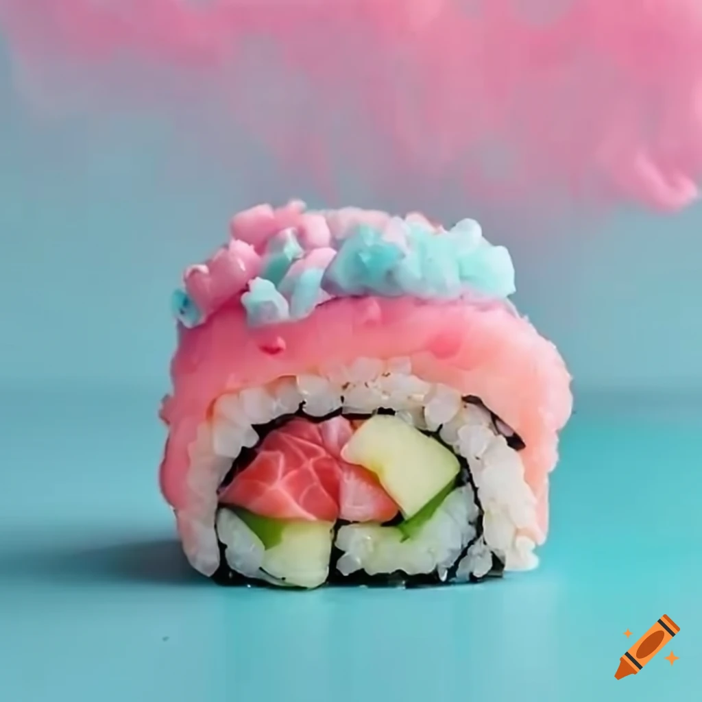 Cotton candy crunch roll sushi on Craiyon