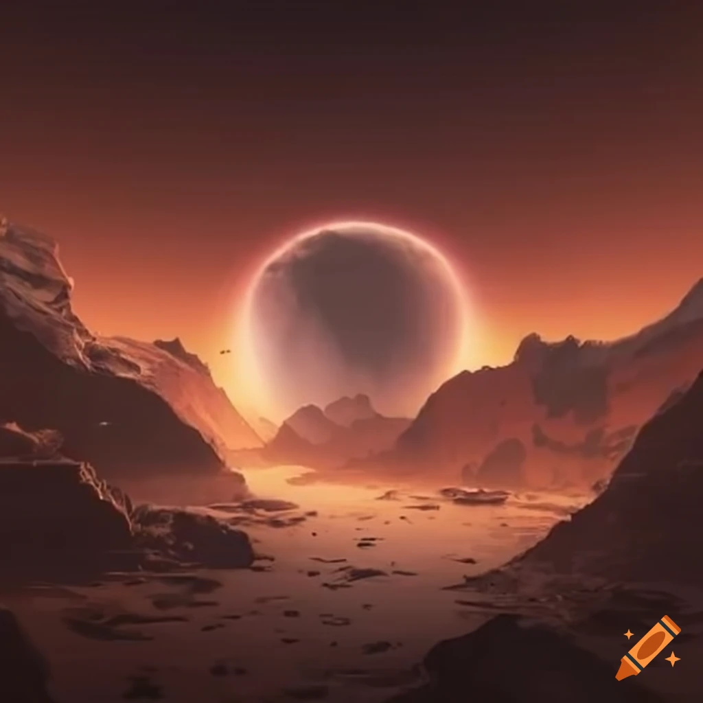 Gray essense wasteland planet on the sidereal space