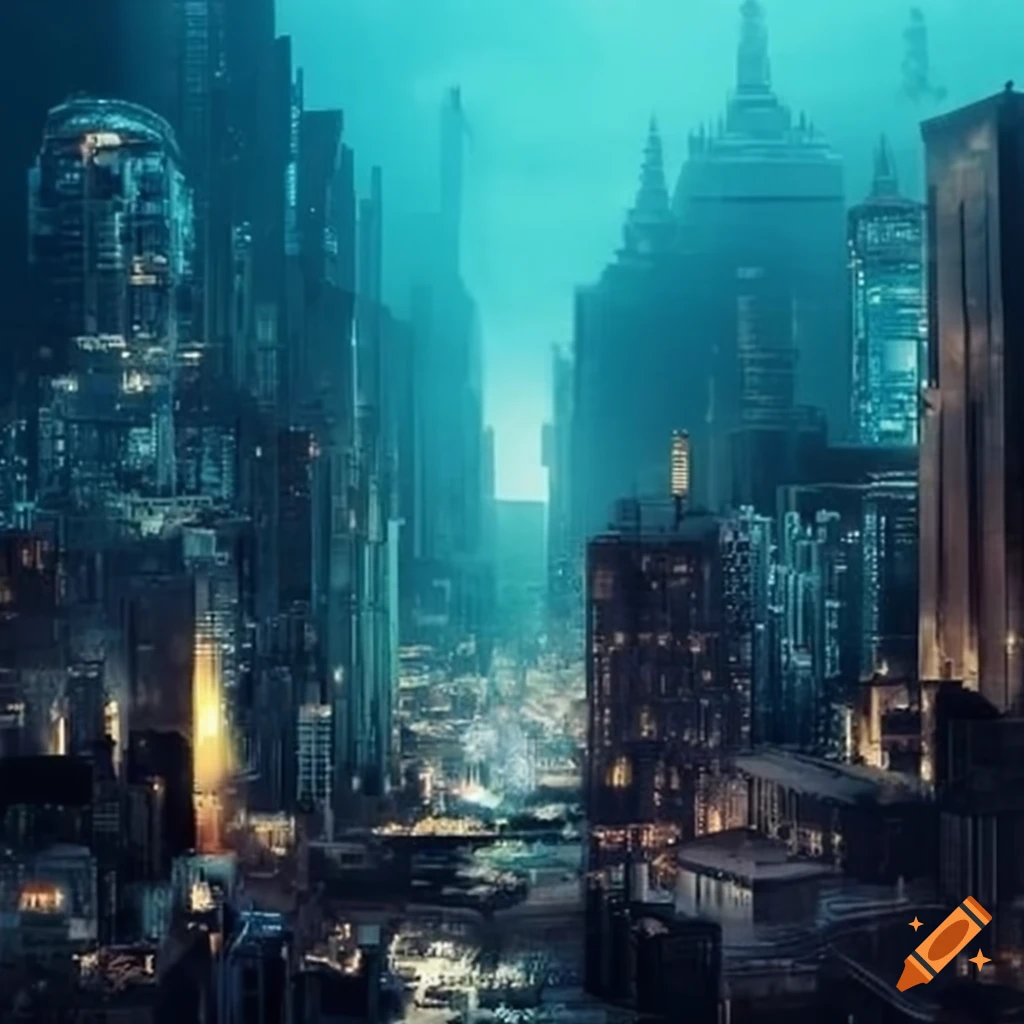 An anti-utopian city of the future