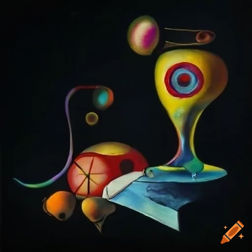 Still life,styles dali and kandinsky surreal on Craiyon
