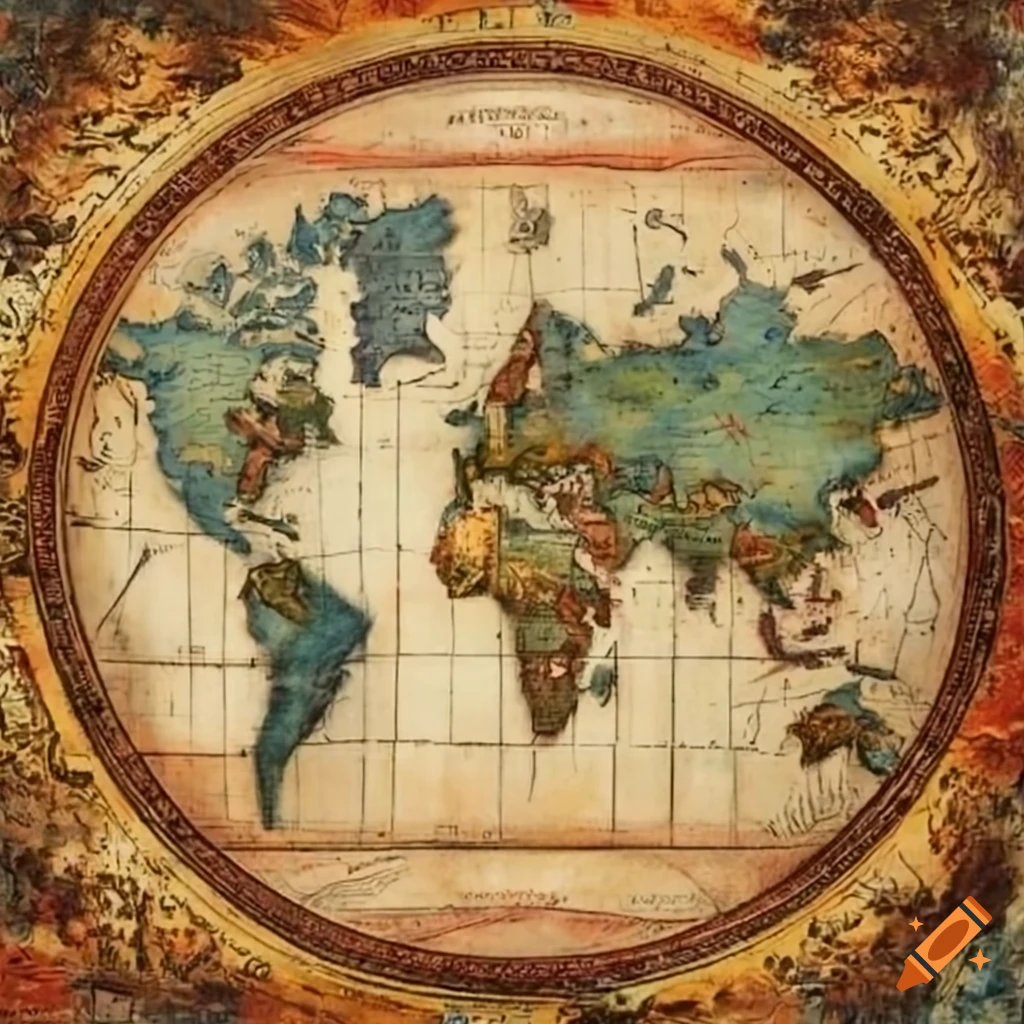 A map of the world painted in the style of alfred sisley on Craiyon