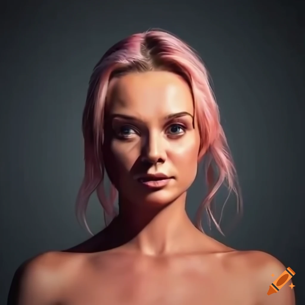 Ebba Busch crawling on the floor, full body, 8k, detailed face ...