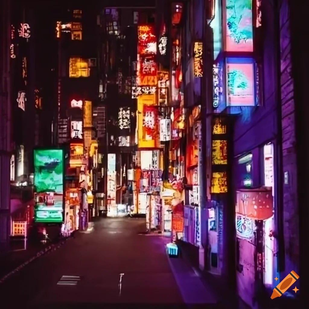 Neo tokyo at night on Craiyon