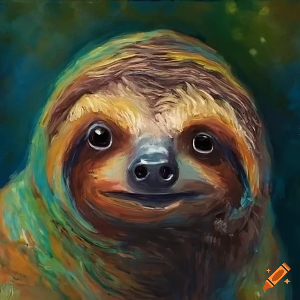 A sloth painted in monet style