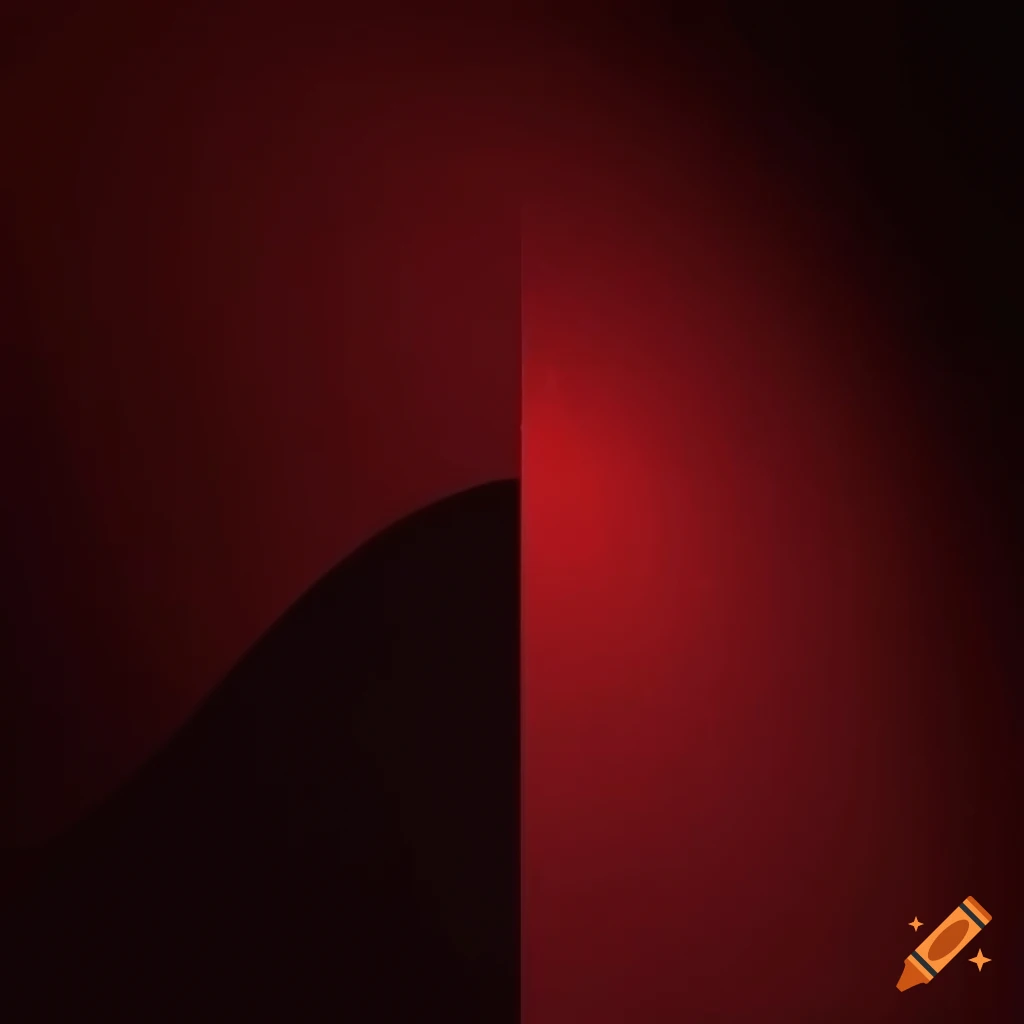 Minimalistic art, dark red reflective surface and yellow lines, baroque ...