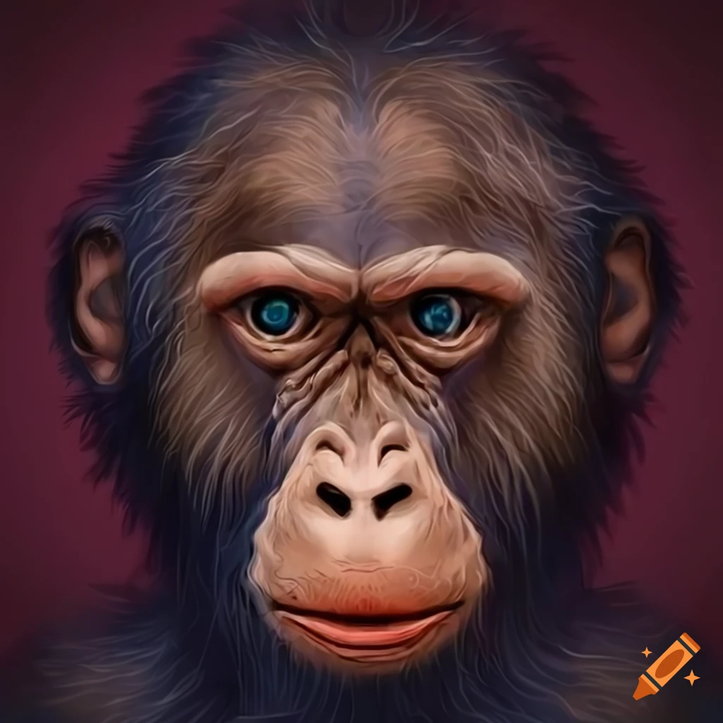 Digital artwork: unique ape non-fungible token on Craiyon