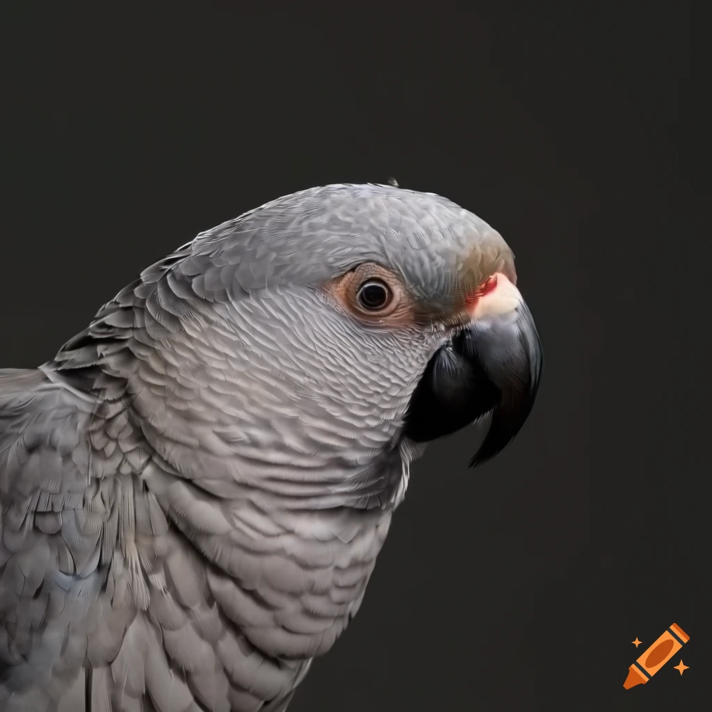 A full gray male yaco parrot