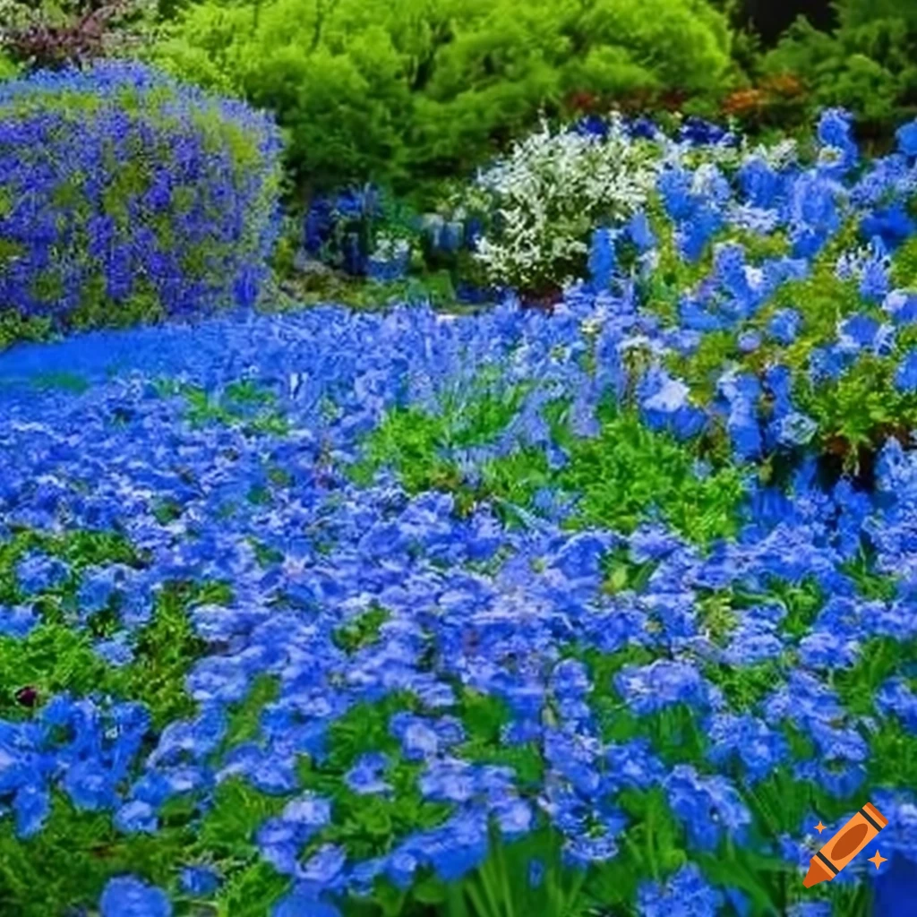 Blue flower garden