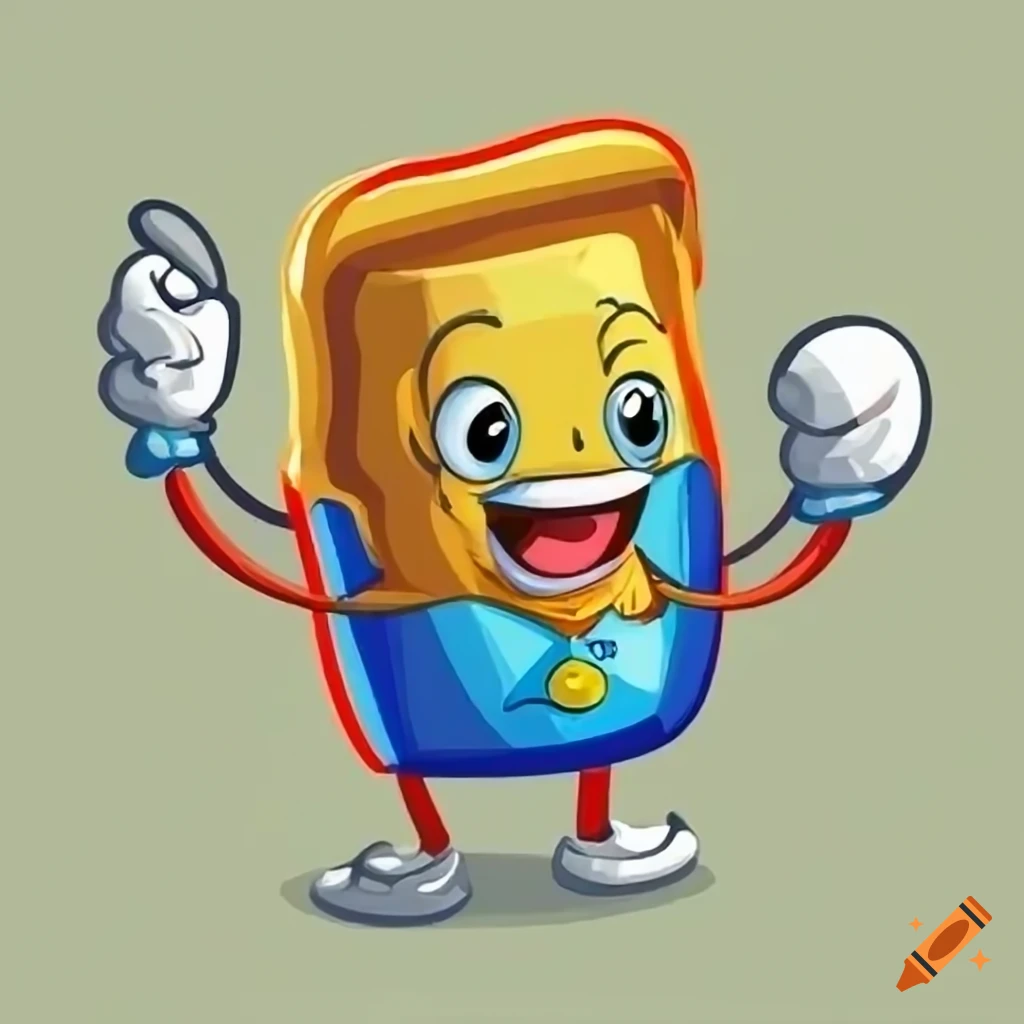 1990s cartoon style butter character