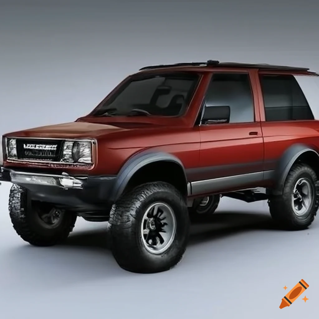 A classic Isuzu concept car conquering rocky terrain with ease on Craiyon