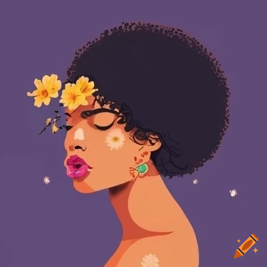 Black Woman Afro Sketch