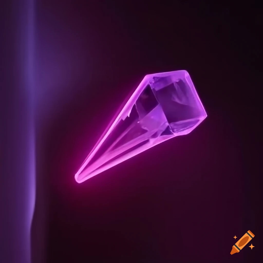 A neon crystal floating in the air on Craiyon