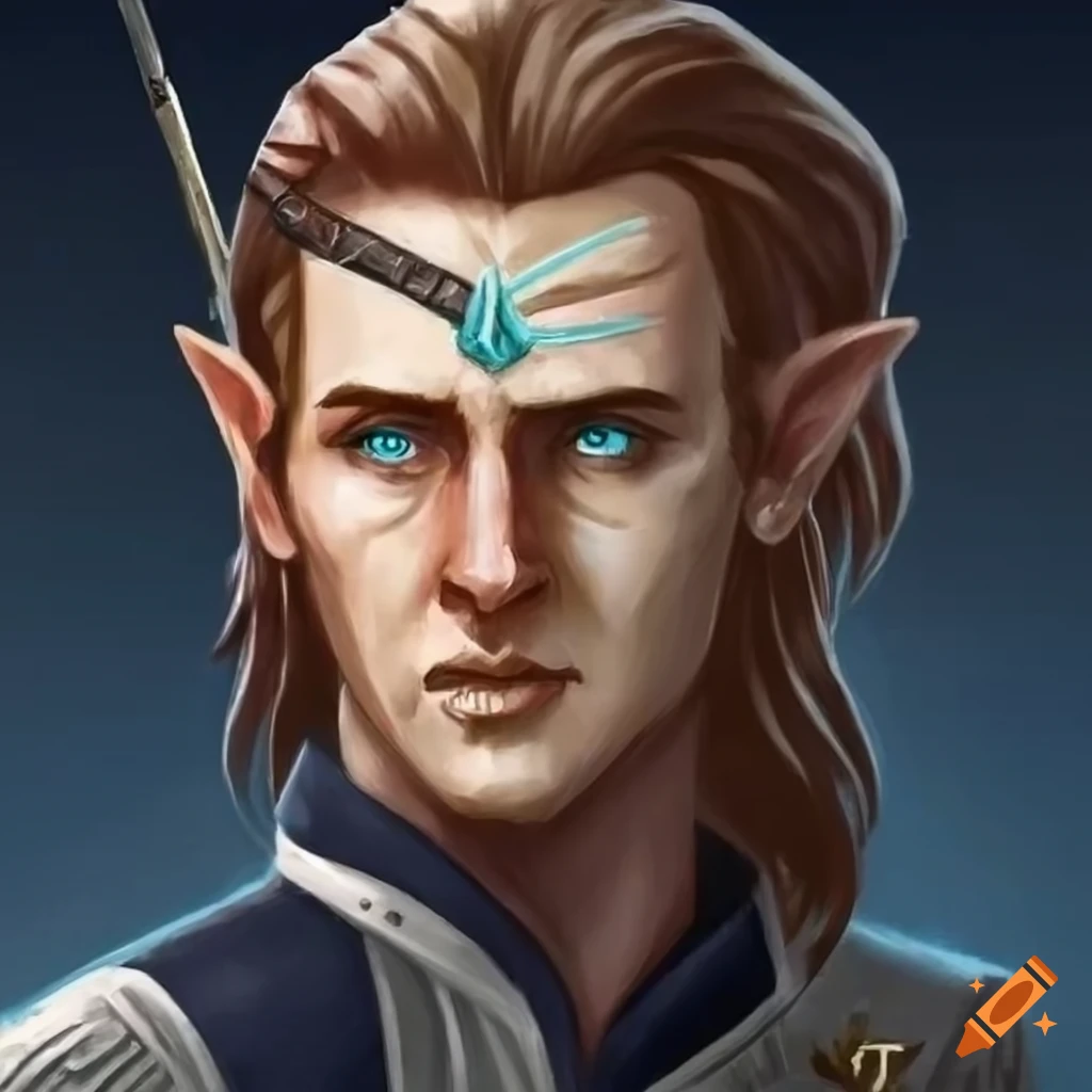 Dnd half-elf wizard male, 23 years on Craiyon