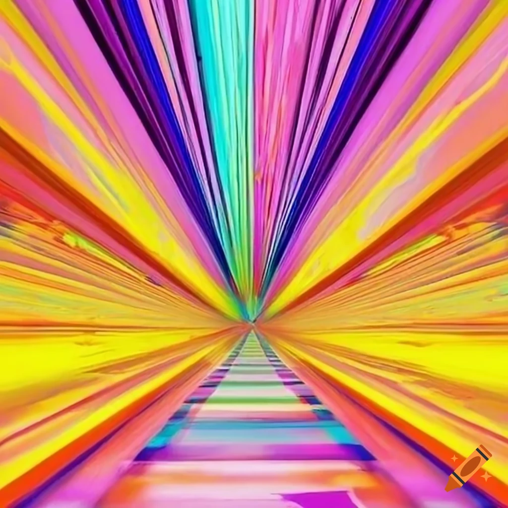 A bright and colourful depiction of perspective and speed on Craiyon