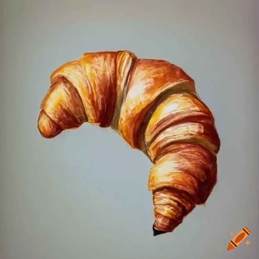 On a blank piece of paper, draw a croissant in pencil on Craiyon