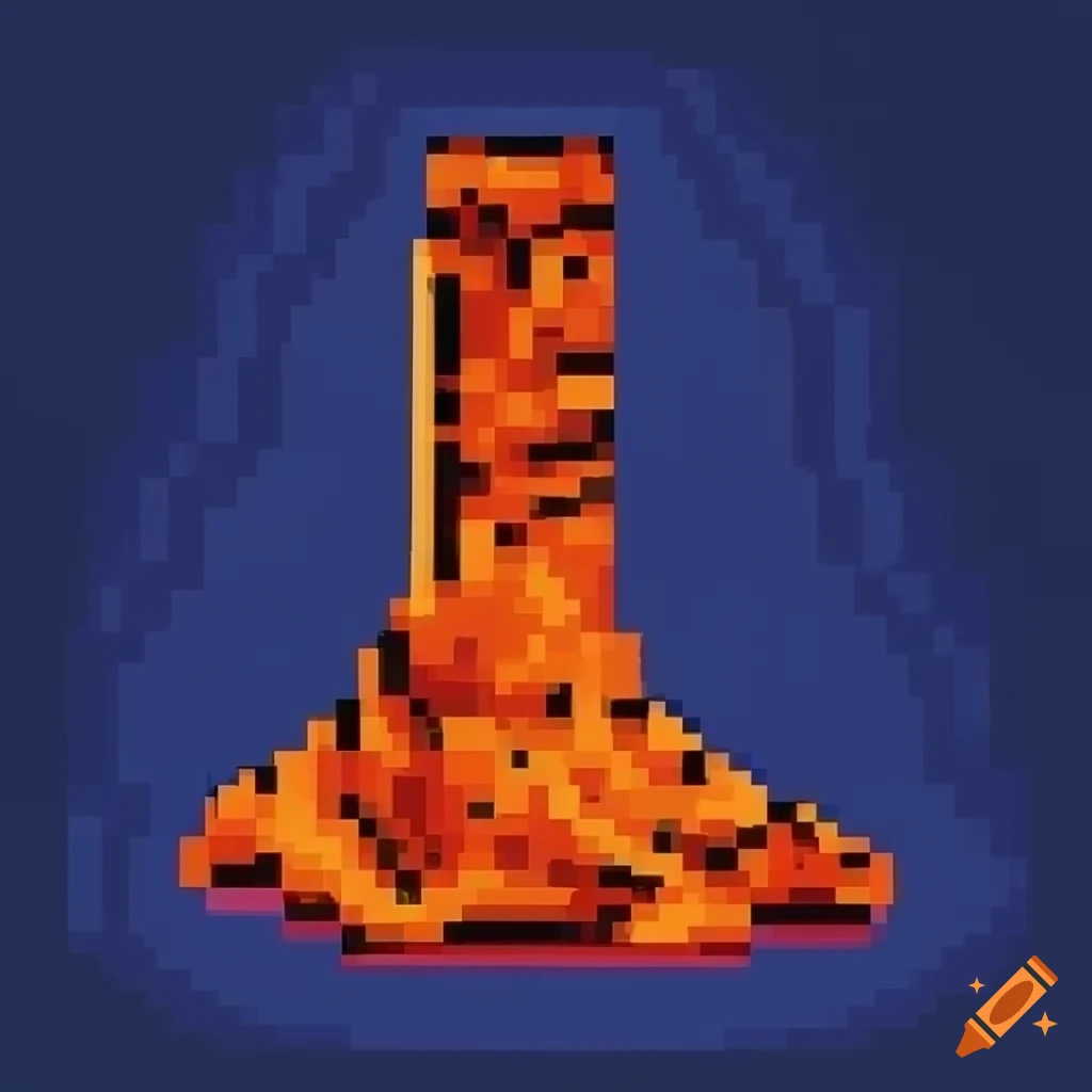 An lava pool in pixel style on Craiyon