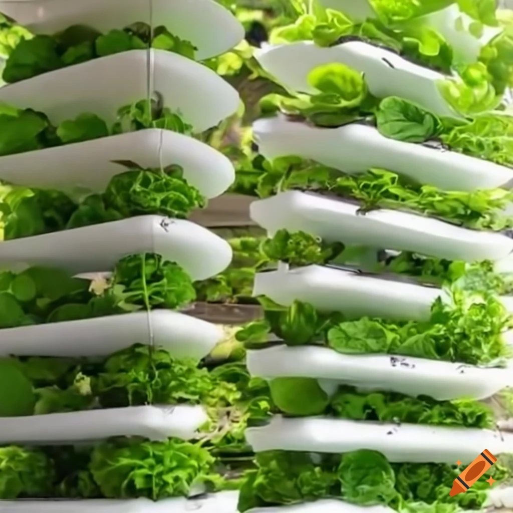 Vertical hydroponic garden on Craiyon