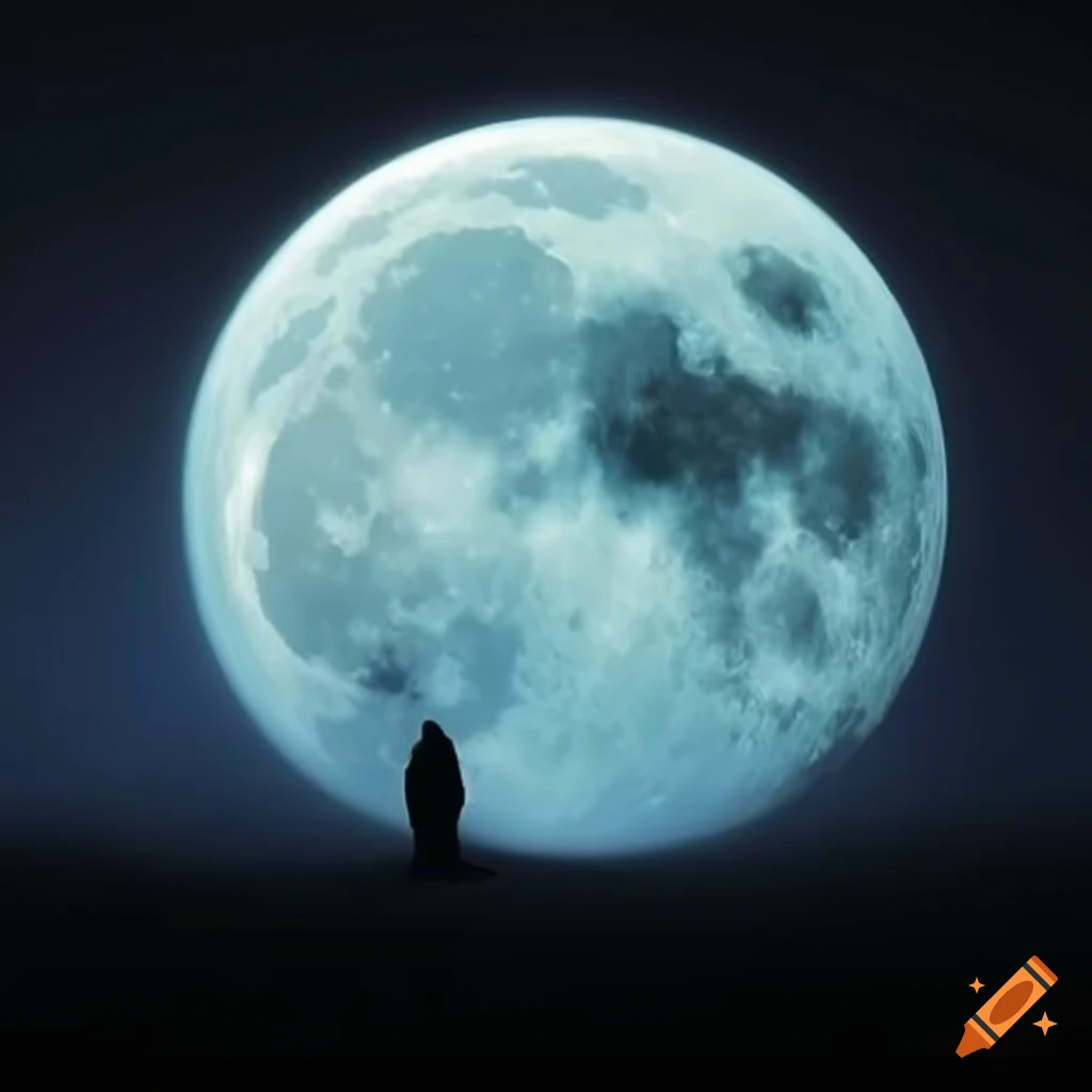 Moon in fog with godrays