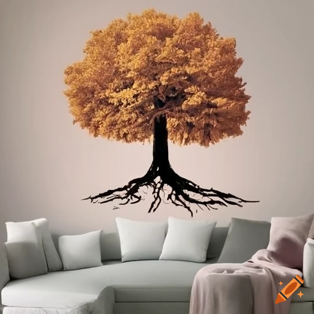 A tree wall sticker on Craiyon